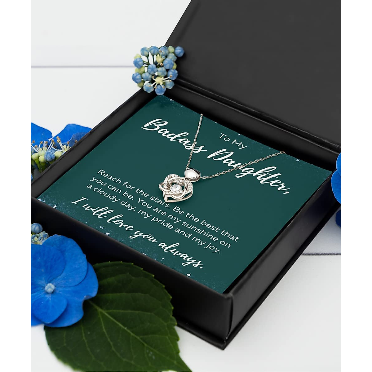 Necklace Gifts for Daughters From Mothers, Daughter Necklace, To My Badass Daughter Necklace From Dad, Daughter Birthday Jewelry, Daughter College Gift