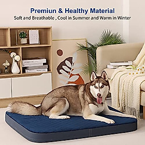 Dog Beds for Large Dogs Orthopedic Foam Jumbo Dog Bed Mattress 47 inch Joint Relief Pet Sleeping Mat, Non Slip Removable Washable Cover