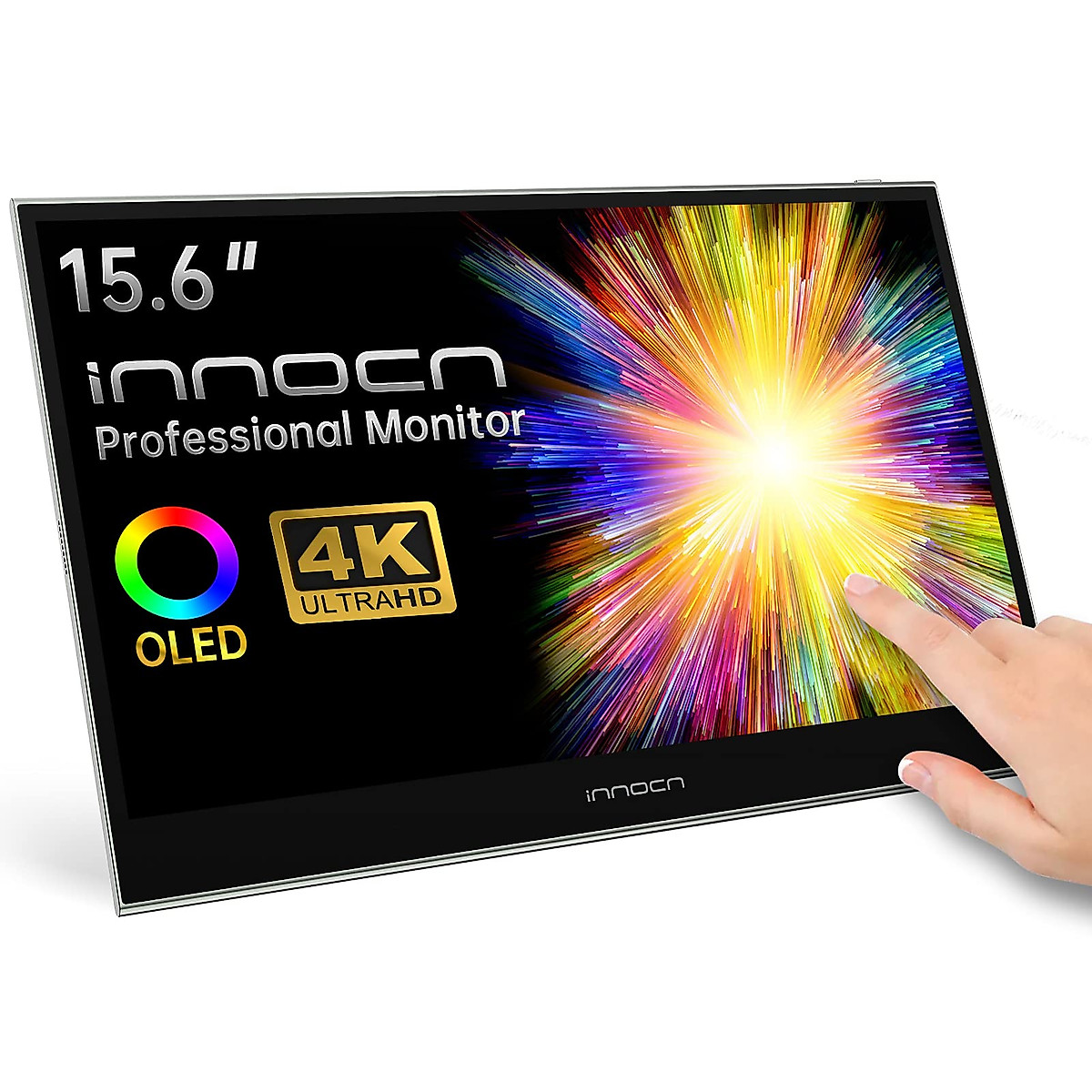 INNOCN 15.6" Portable Monitor - OLED Touch Monitor with Battery Second Touch Screen for Photo Editing with 4K, 100% DCI-P3, 100000:1, 10Bits, USB C External Monitor for Laptop,PC, Phone,Consoles