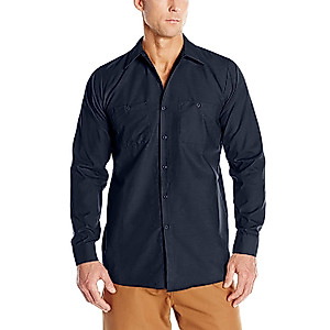 Red Kap Men's Industrial Work Shirt, Regular Fit, Long Sleeve, Navy, X-Large