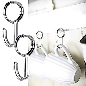 ZHome Stainless Steel Coat Hook Hat Bag Keys Rack/Rope Hooks Cord Hooks Hanging Hooks for Kitchen, Work Shop, Bathroom, Garden 5 Pcs