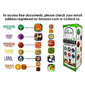 21 Day Portion Control Container kit for Weight Loss 14 Piece Labeled + COMPLETE GUIDE + 21 DAY PLANNER + RECIPE eBOOK - Color Coded Meal Prep System