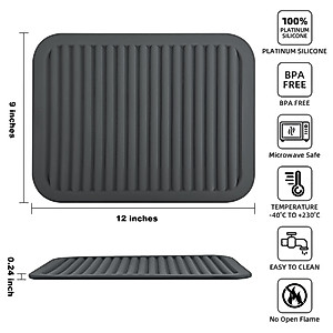 IFFMYJB Trivets for Hot Pots and Pans, Large Black Silicone Trivets, Multi-Purpose Silicone Mat for Countertops Heat Resistant, Trivets for Quartz Countertops, Silicone Hot Pads for Kitchen, Set 2