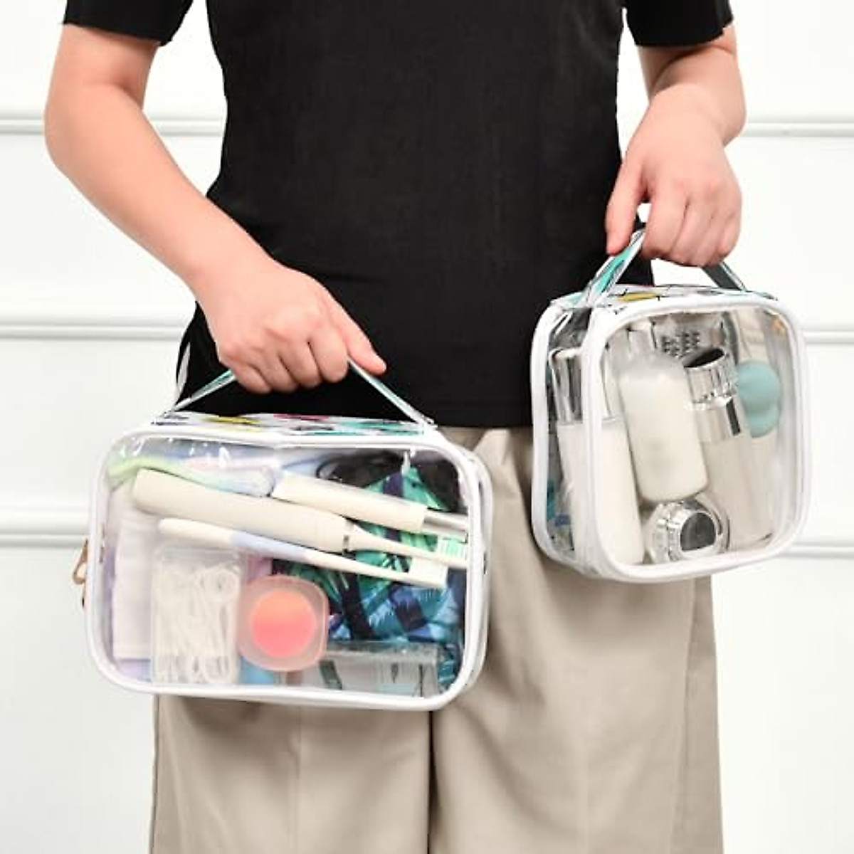 senya Clear Toiletry Bag,Travel Makeup Cosmetic Bag Carry on Airport Airline Compliant Bag Colorful Dragonfly for Women Men