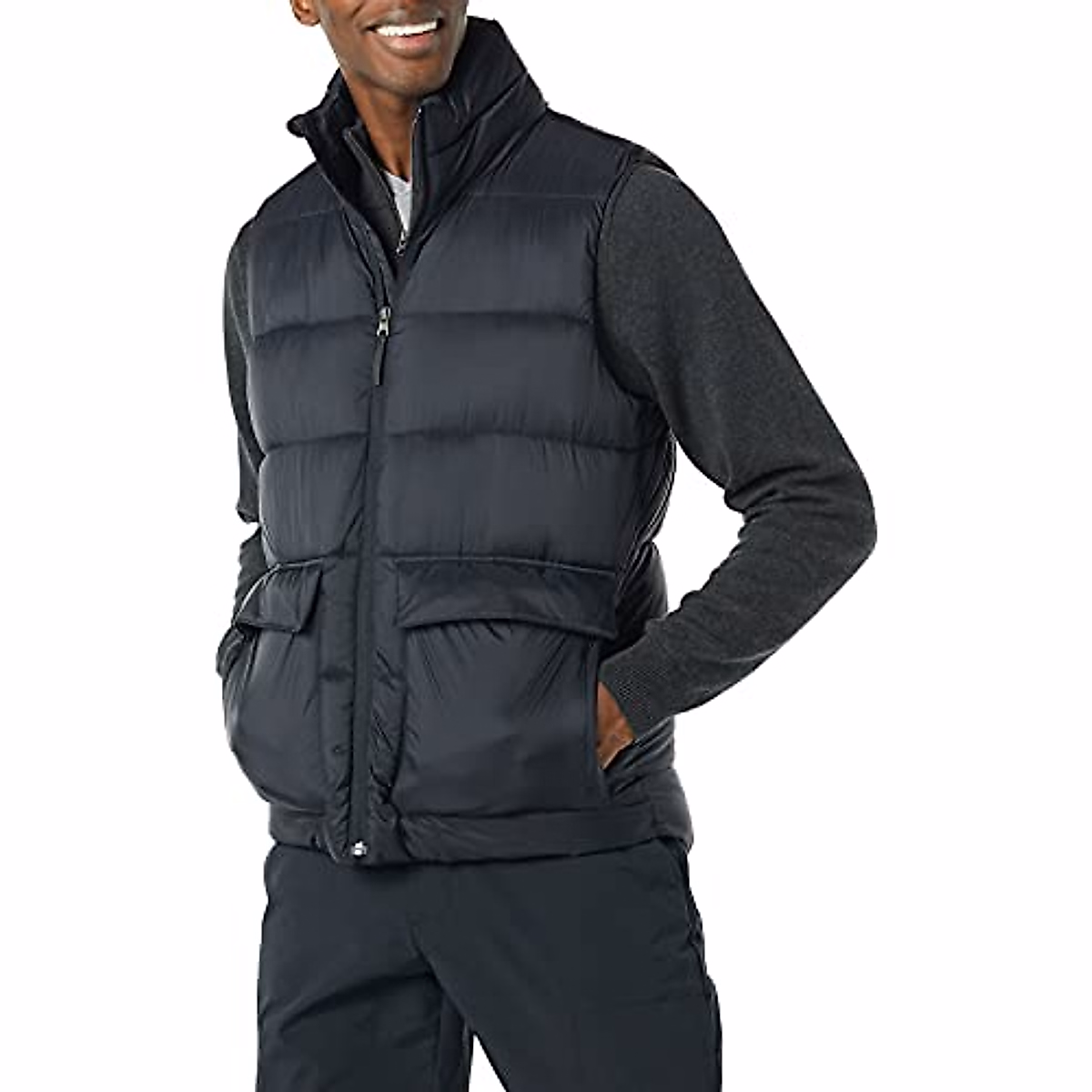 Amazon Essentials Men's Water-Resistant Sherpa-Lined Puffer Vest, Black, XX-Large