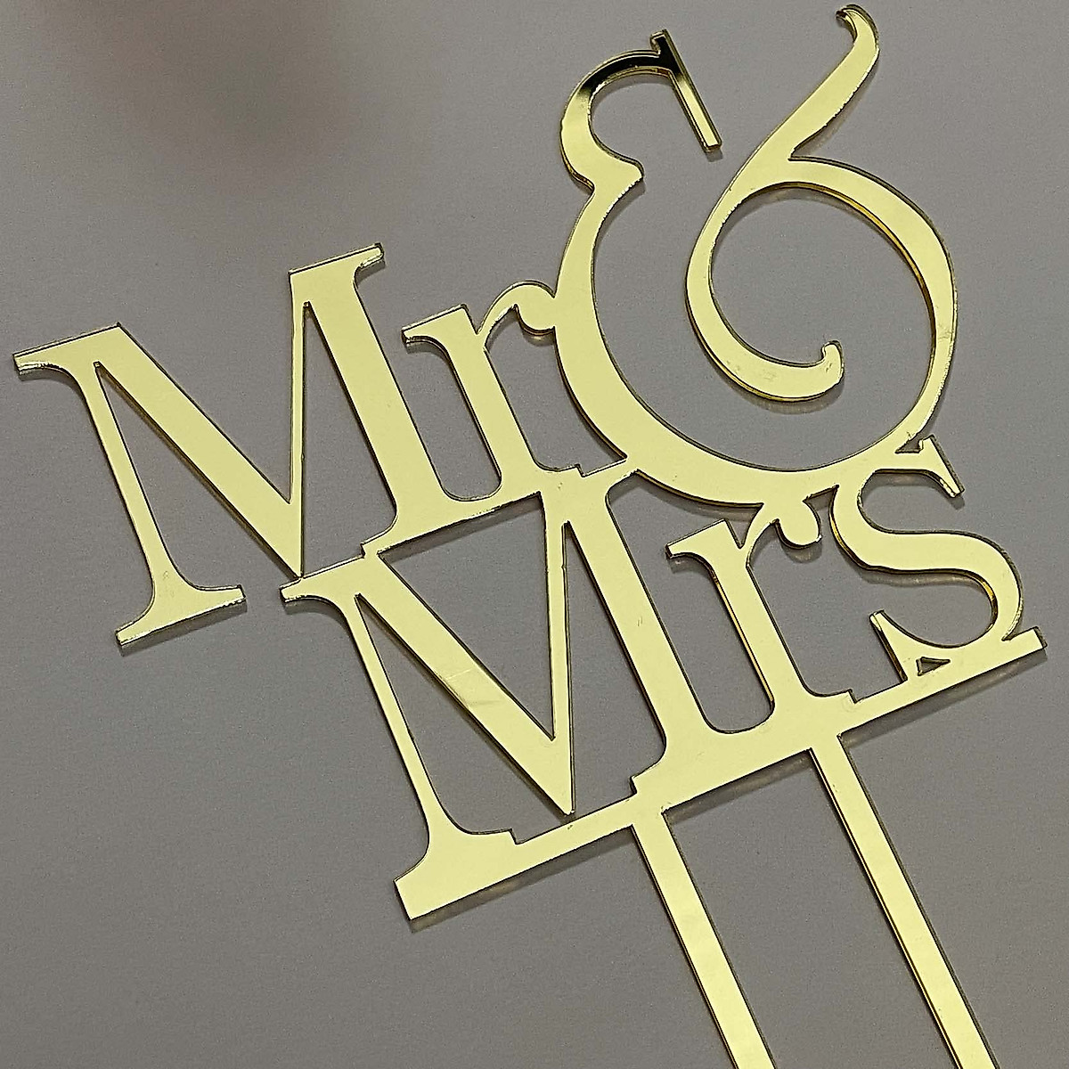 NSHYXXSPY Mr and Mrs Cake Topper - Bride And Groom Sign Wedding/Engagement Cake Topper Decoration Supplies - Mirror Gold Acrylic
