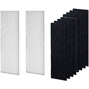 Nispira HEPA Filter Set Replacement Compatible with Fellowes AeraMax 90 100 DB5 DX5 Air Purifier. Compared to Part 40101701 9287001 9324001, 2 Sets (HEPA + Activated Charcoal Pre Filter)