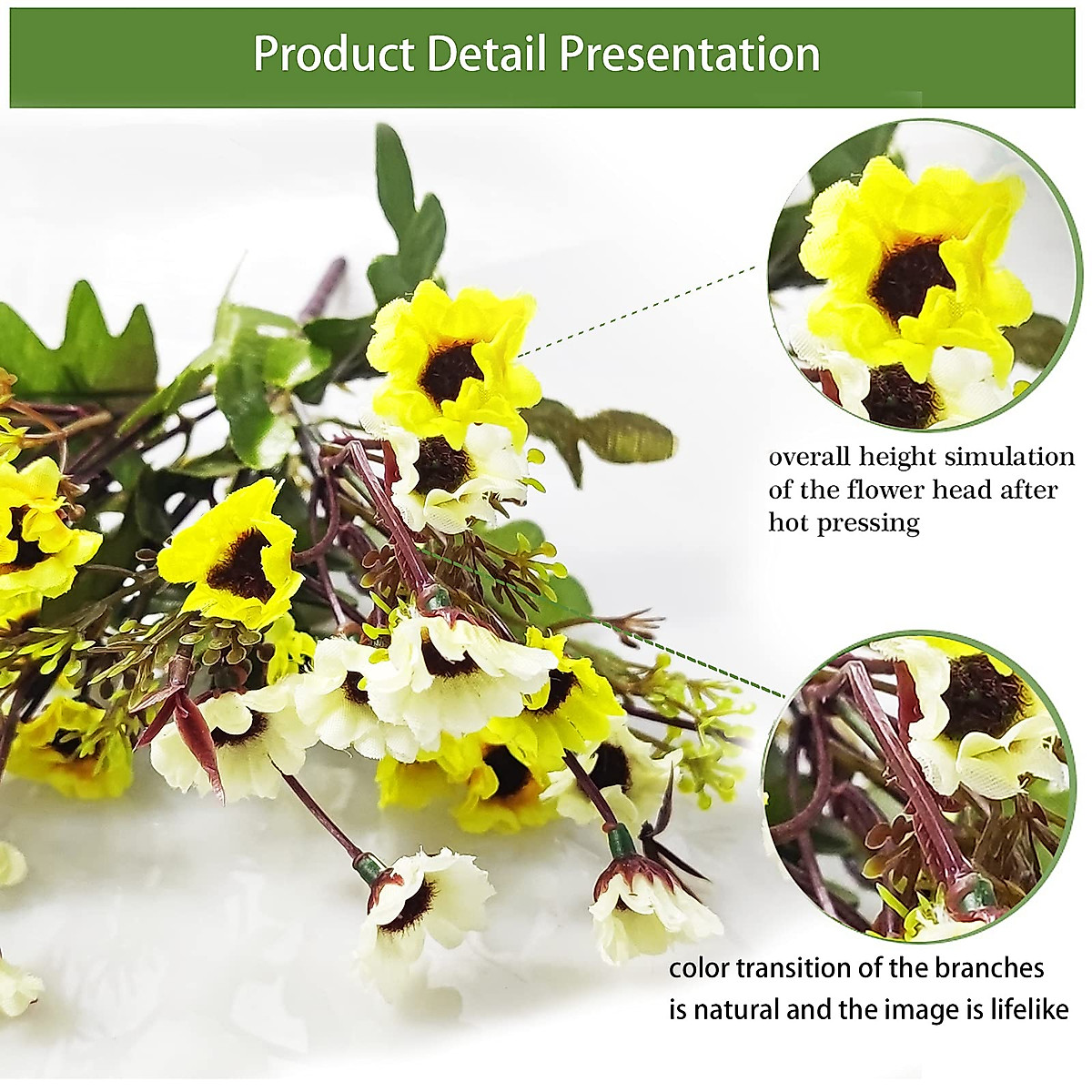 skycats Artificial Flowers, Artificial Daisy Silk Flowers, Flowers for Home Wedding Kitchen Garden Patio Window Box Office Table Centerpieces Indoor Outdoor Decor (4 Bundles White, excluding vases)