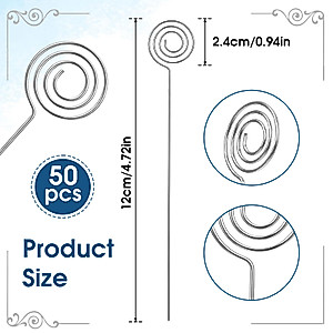 AHQiZFX 50PCS Silver Floral Card Holders - 12cm/4.7inch Stand for Photos, Gift Cards, Place Cards, Table Numbers, and Names - Perfect for Weddings, Parties, and Birthdays