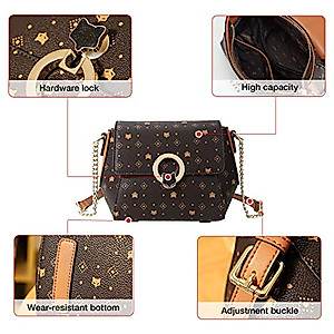FOXLOVER Mini PVC Leather Crossbody Bag for Women Small Chain Shoulder Bags Purses for Ladies Signature Handbags