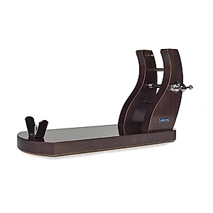 ARCOS - Professional Ham Stand. Elegant Lacquered Pine Wood Ham Holder with Metal Hardware. Premium Prosciutto Carving Stand. 20"x11"x7" - Mahogany Color