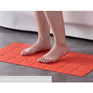 Webos Foldable Non Slip Silicon Bath Mat Bathtub mat Shower mats no Suction Cups for Textured Tub and Reglazed Tub(Foldable-Red, 28-inch x 14-inch)