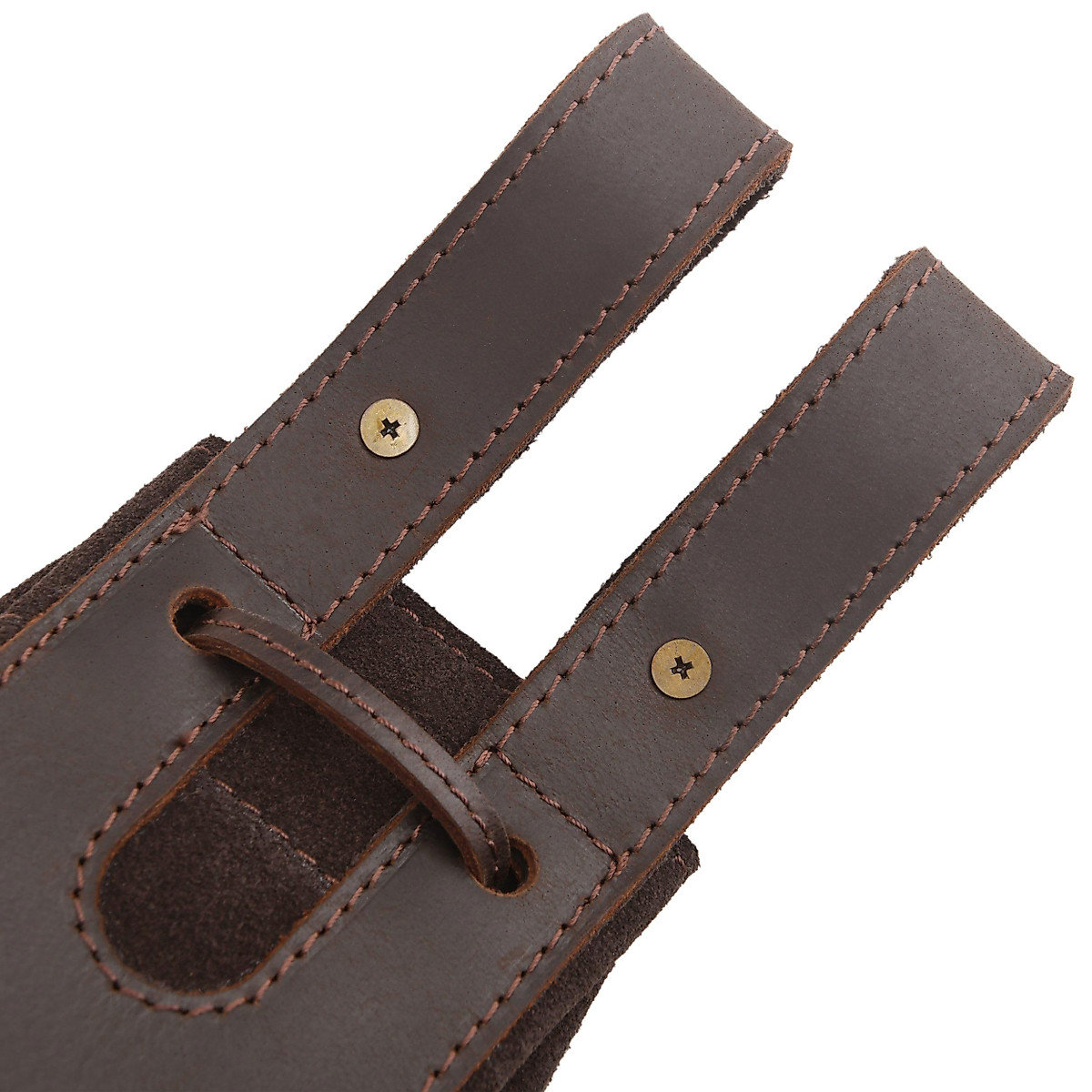 Cowhide Leather Ammo Gun Shell Pouch Bag, Drawstring Bag Cartridge Storage Case Attached Belt Waist (Small - 4.5")