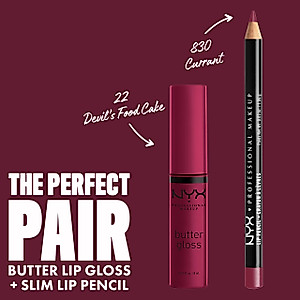 NYX PROFESSIONAL MAKEUP Butter Gloss, Non-Sticky Lip Gloss - Devil's Food Cake (Deep Plum)