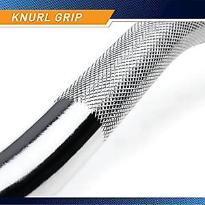 Marcy Threaded Chrome Steel Curl Bar with Collars for All Standard Plates Free Weightlifting Accessory for Home Gym TCB-48R