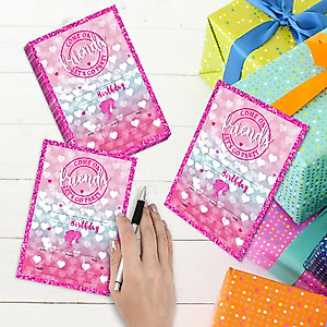 YUEXLL Let's Go Girls Theme Birthday Party Invitations Cards, Pink Doll Theme Birthday Celebration Supplies, Double-sided Fill-in birthday Invites for Boys Girls - C10