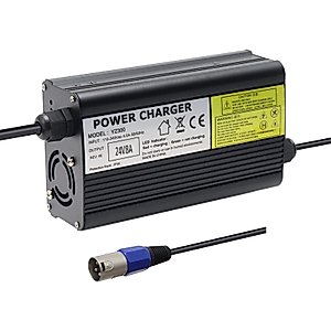 24V 8A Lead Acid Battery Charger with 3-Pin XLR Connector for Jazzy 1450, invacare tdx 3, Invacare Pronto M51, Sunrise Medical, Quickie, Drive Medical Power Supply