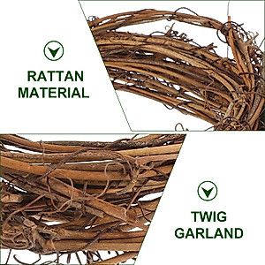 Grapevine Wreath Natural Vine Branch Decorative Wooden Twig Garland for DIY Crafts Home Wedding Holiday Party Decor