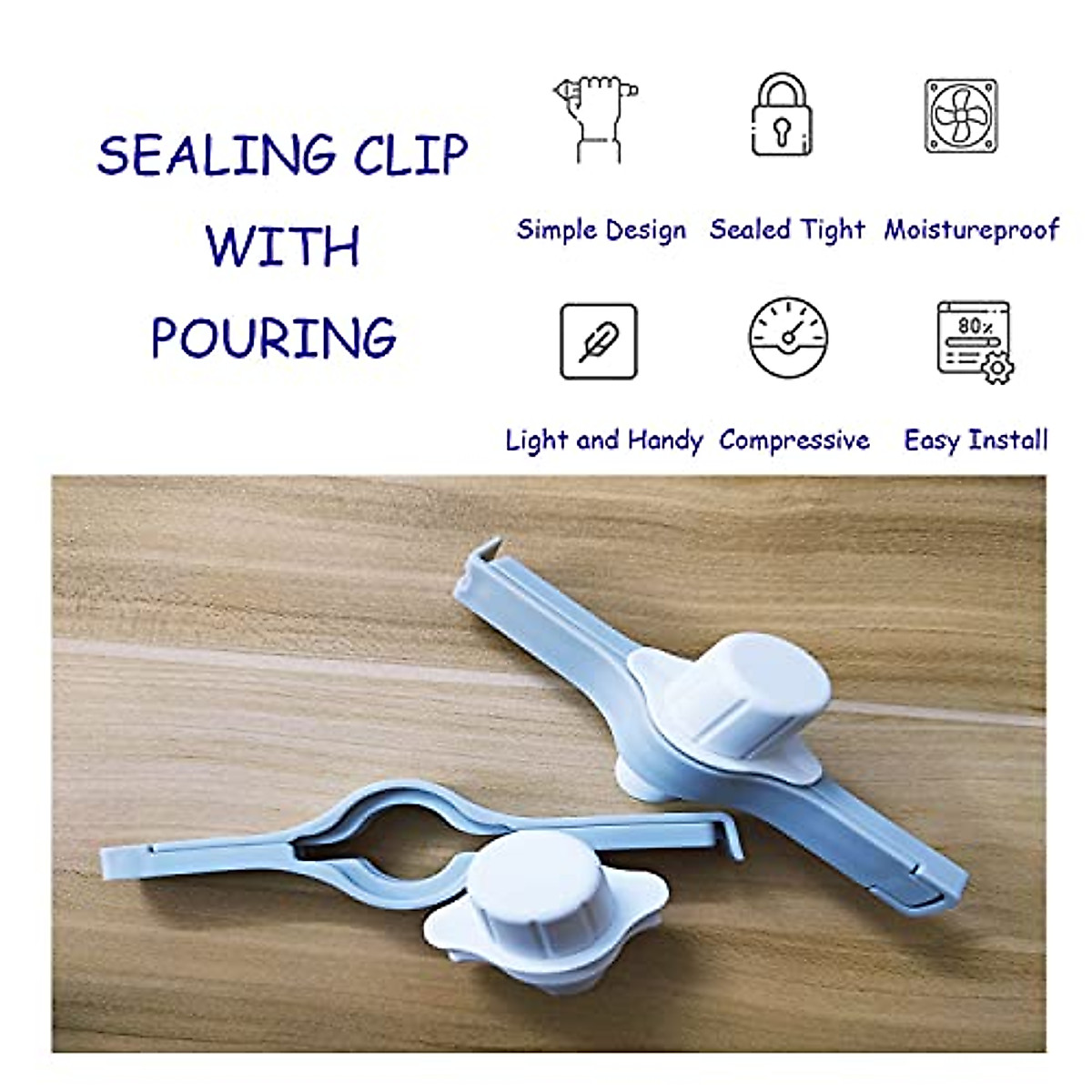 6 PCS Pouring clips Pyyxzjup Package Clips with Pour Spout for Sealing Packaged items such as coffee,sugar,cereal,washing powder,whipping cream with A sealing rotation cover