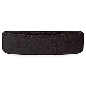 Suddora Workout Headband for Men and Women, Moisture-Wicking Athletic Sweatband, Lightweight Cotton Terry Cloth Bands for Basketball, Tennis, Football, Gym, Running, Cosplay & Costumes (Black)