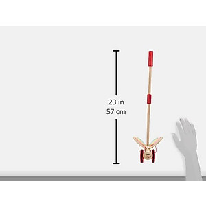 Award Winning Hape Butterfly Wooden Push and Pull Walking Toy, L: 6.3, W: 5.8, H: 22.2 inch, Red