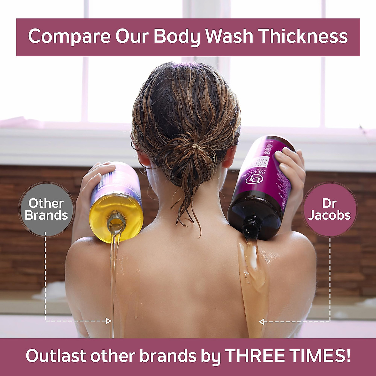 DR. JACOBS NATURALS Castile Rose All-Natural Body Wash for Moisturizing Dry and Sensitive Skin Shampoo with Plant-Based Ingredients Gluten, Preservatives-Free Formula - 32 oz, Pack of 1