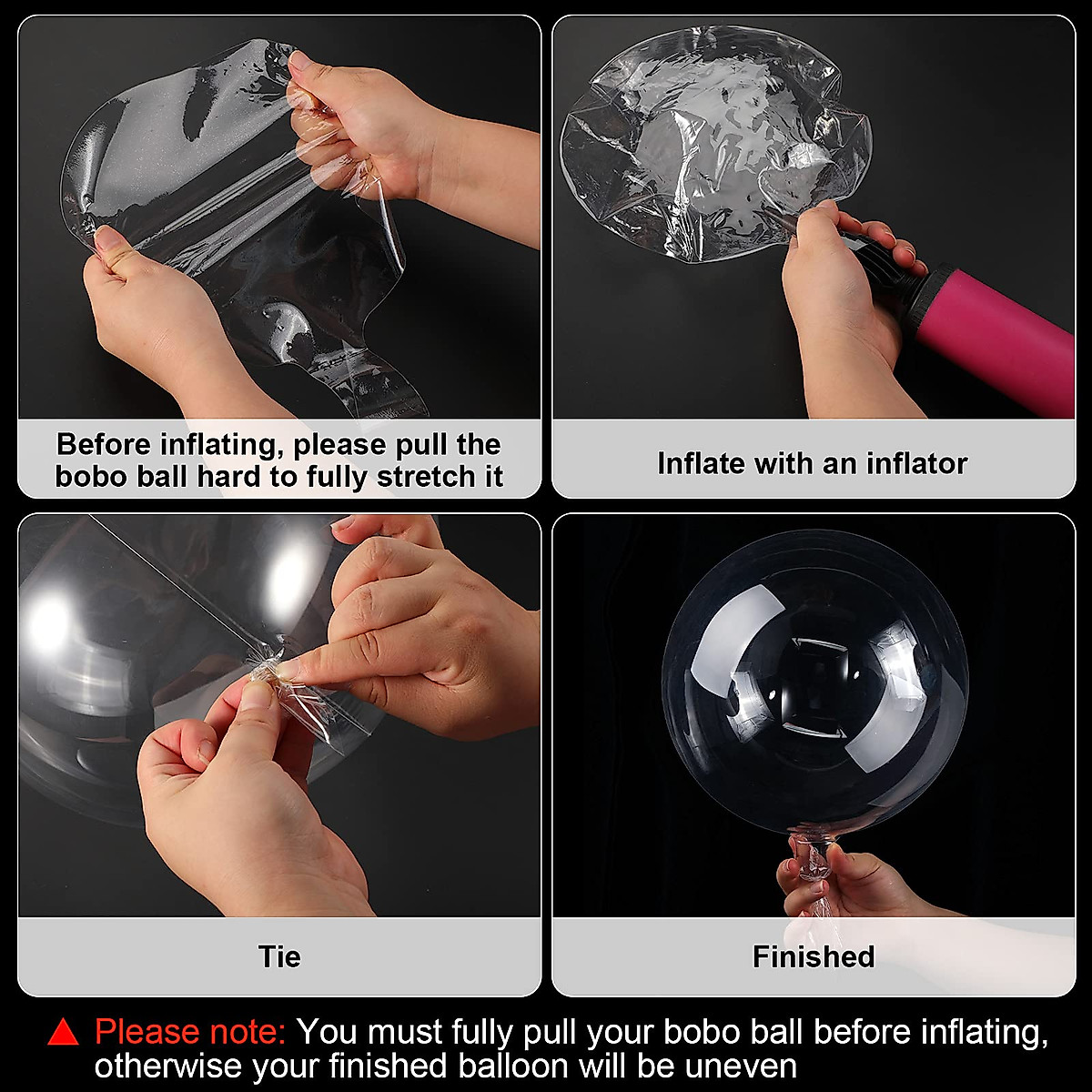 40 Pieces Bobo Balloons Transparent Bubble Bobo Balloon Praty Bobo Balloons Clean Bobo Balloons for Christmas Wedding Birthday Party Decorations (10 Inch, 18 Inch, 20 Inch, 24 Inch)