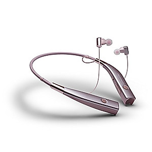 Phiaton BT 100 NC Neckband Style Wireless Qualcomm Bluetooth Noise Cancelling Earbuds, Active Noise Cancelling in-Ear Sports Running Earphones with Microphone and Remote, Pink