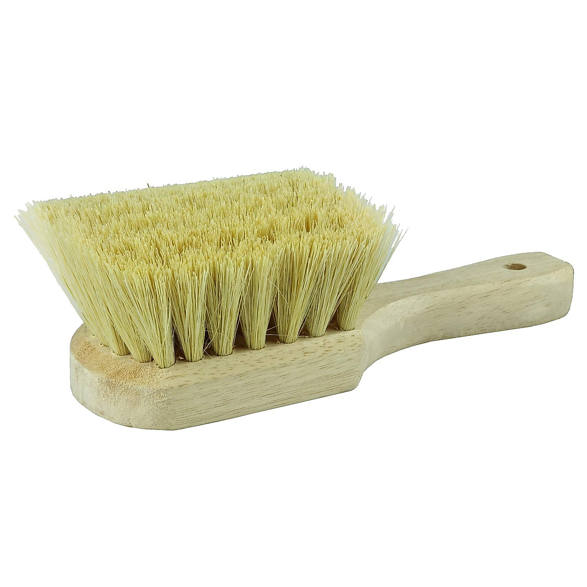 Weiler 72086 8" Utility Scrub Brush, Palmyra Fill, Short Handle, Wood Block