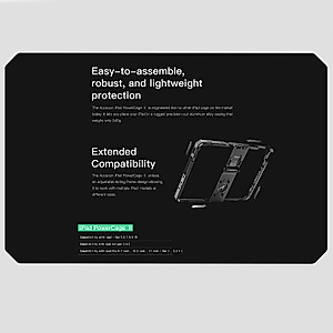 ACCSOON Power Cage II Compatible with ipad - Gen 5,6,7,8,9,10 & Compatible with Air-gen 3,4,5 & Compatible with ipad Pro-9.7 inch, 10.5 inch, 11 inch (Gen 1, 2,3,4)