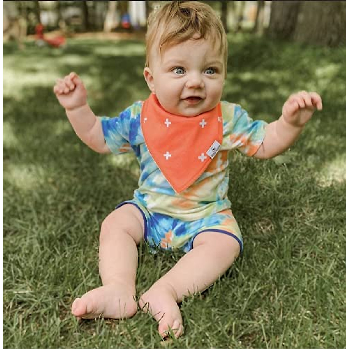 Diaper Squad 100% Organic Cotton Woodland 10-Pack Baby Drool Bandana Bibs for Boys and Girls