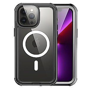 Menyadoo Designed for iPhone 14 Pro Waterproof Case - Full Body Protective Case Shockproof Dustproof Protection Phone Case with Built in Screen Protector for iPhone 14 Pro 6.1 inch Black