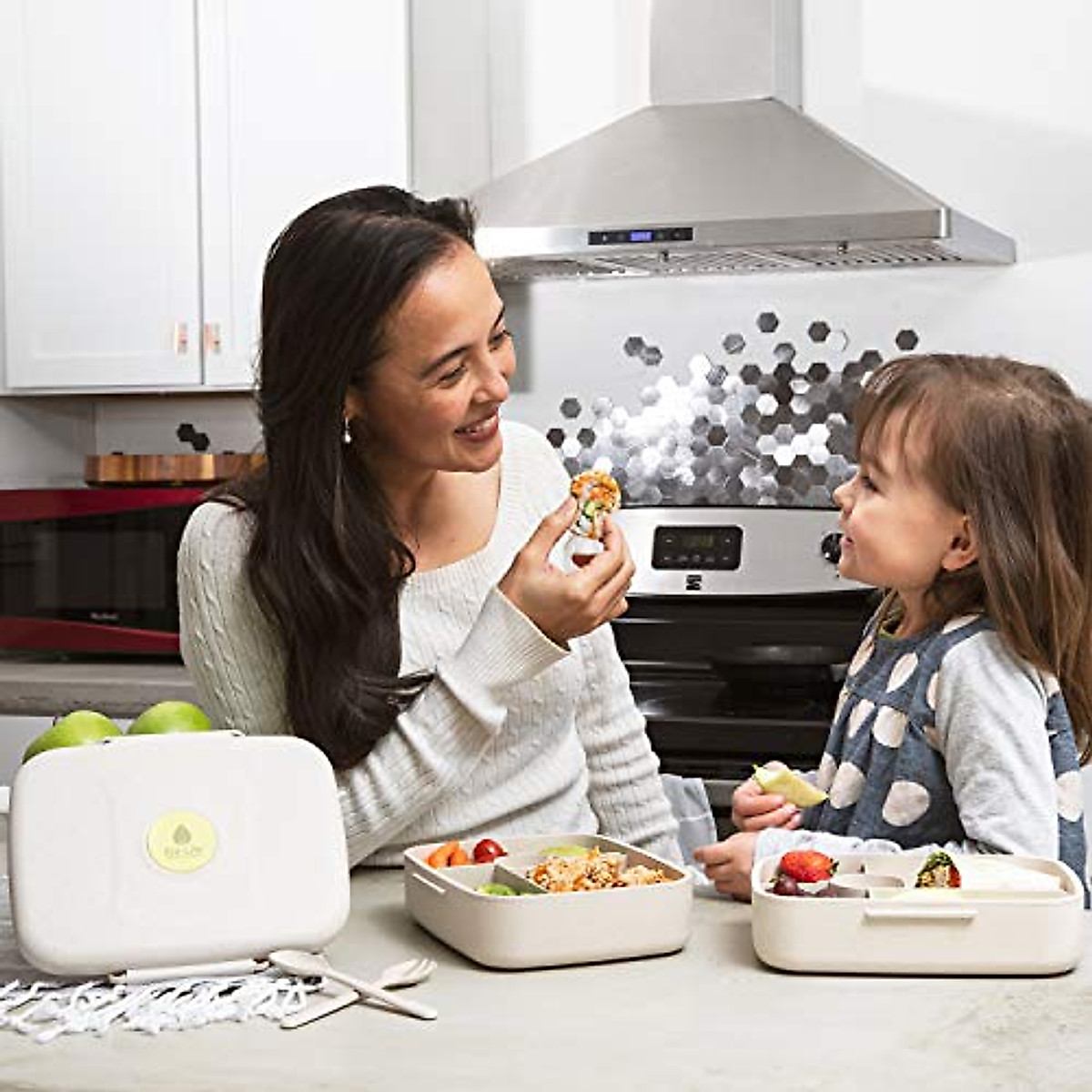 Eco-Life Home Design Bento Box - Eco Friendly, Leakproof Bento Lunch Box. Five Compartment, Wheat Fiber Bento Box for Kids and Adults. Microwave and Freezer Friendly Edo Box