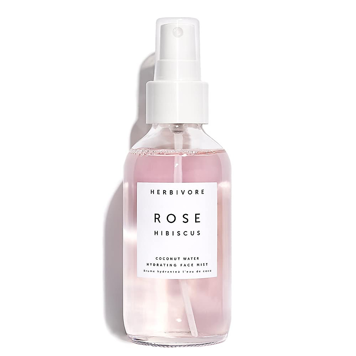 HERBIVORE Rose Hibiscus Coconut Water Hydrating Face Mist – Natural Dewy Glow, Organic Rose Water + Vegan Hyaluronic Acid, Plant-Based, Vegan, Cruelty-Free, 4 oz