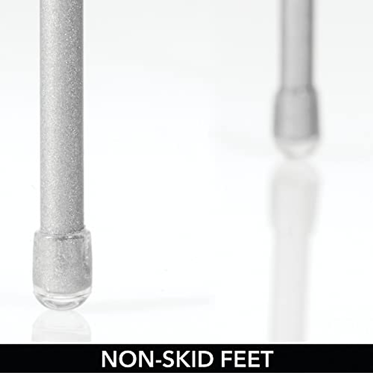 mDesign Large Raised Metal Kitchen Pantry Stacking Plate Organizer Storage Shelves, Cabinet Shelf Rack for Cupboard, Cabinet - Store Food, Dishes, Bowls, Mugs, Concerto Collection, 2 Pack, Silver