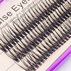 Bodermincer 120pcs 0.10mm Thickness Handmade Fish Tail False Lahses Thick Natural Long Black Individual False Eyelashes Fake Eye Lashes Extensions Makeup Tool (12mm)