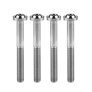 Wanyifa Titanium M8 10 15 20 25 30 60 70mm Torx Head Bolt Screw Pack of 4 (M8x70mm, Silver)