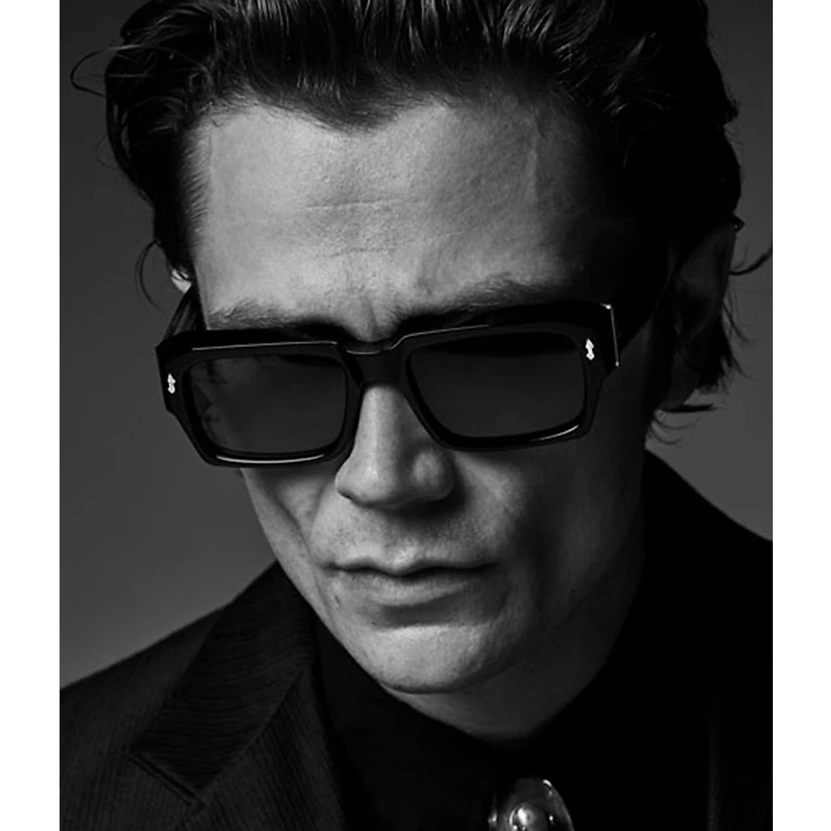 ZIMUSUN Square Frame Sunglasses for Women Men Trendy Chunky Rectangle Sun Glasses Black Shades(A1 Black/Grey)