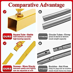 Putros Metal Arch Backdrop Stand Gold Wedding Arch Stand Set of 3 (6FT/5FT/4FT) Square Arched Frame for Birthday Party Ceremony Outdoor Indoor Celebration Decoration