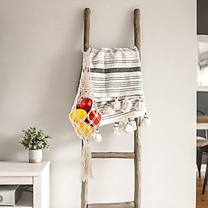 Cabilock 1pc Cotton Rope Hanging Basket Storage Basket Macrame Hanging Planter Space Saving Fruit Hanging Wall Basket Macrame Fruit Hammock Storage Mesh Bags Pendant Shopping Potato Wood