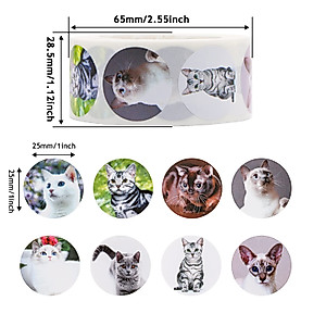 BENBO 1500 Pcs Zoo Animal Stickers, 1 Inch Cute Puppy Stickers Rolls Dog Cat Stickers Realistic Cute Kitten Labels for Party Favor Holiday Envelope Seal Scrapbooking Stickers Classroom Reward Stickers