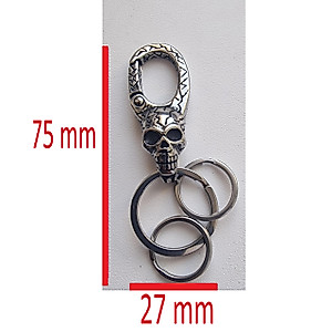 VALHALLA Viking Jewelry Skull Keychain Car Keychain Punk Biker Keychain Amulet for Men and Women...