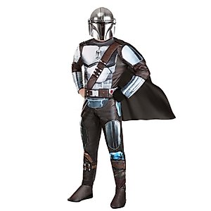 Jazwares STAR WARS Deluxe Adult Mandalorian Costume, Mens Halloween Costume - Officially Licensed 2X