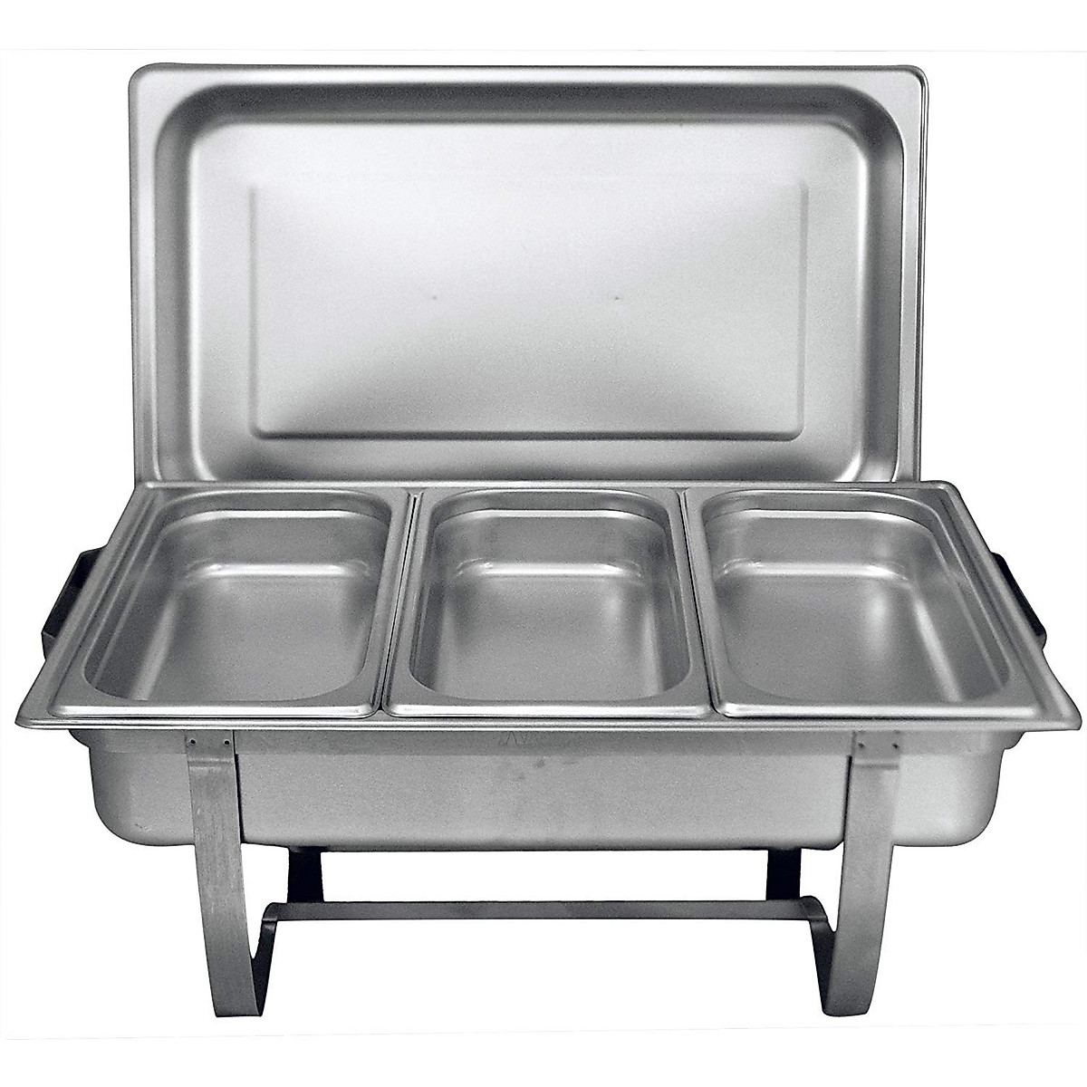 Tiger Chef 8 Quart Full Size Stainless Steel Chafer and 3 1/3rd Size Chafing Dishes Food Pans and Cool-Touch Plastic on Top