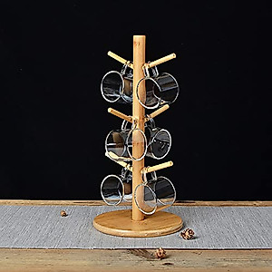 12 inch Wood Scrunchie Holder Organizer Stand Coffee Mug Holder Jewelry Display Stand Hair Ties Hair Band Holder Coffee Cup Holder Tree Rack Stand