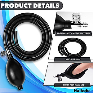 Haikole Replacement Blood Pressure Bulb with Tubing Air Valve,Blood Pressure Bulb Pump Replacement Rubber Inflation Bulb,Works with BP Cuff and Cervical Inflatable Devices (A-Black 2PCS)