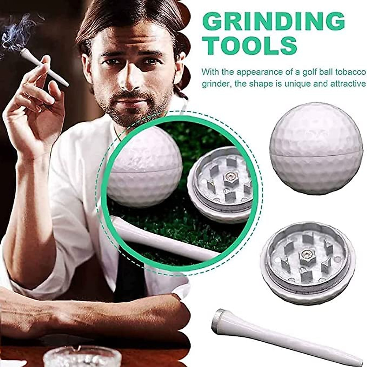 2022 Upgrade Golf Ball Vanilla Grinder, Golf/Vanilla Set 3-Pack Multifunctional Creative Herb Vanilla Spice Grinder, Gift for Dad Grandpa Golf Lovers