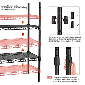 Golpart 3 Tier Adjustable Storage Shelves,Heavy Duty Metal Utility Shelf 450LBS Capacity,Wire Shelving Unit Organizer Rack for Home,Kitchen,Office,Bathroom,Pantry Room,12" D x 22" W x 22.5" H,Black