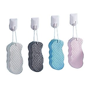 INGVY Dry Brushing Body Brush Soft Sponge Body Scrubber Adults Bath Exfoliating Scrub Sponge Skin Cleaner Dead Skin Remover Tool (Color : Pink)