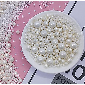 Edible Pearl Sugar Sprinkles White Candy 120g/ 4.2oz Baking Edible Cake Decorations Cupcake Toppers Cookie Decorating Ice Cream Toppings Celebrations Shaker Jar Wedding Shower Party Christmas Supplies